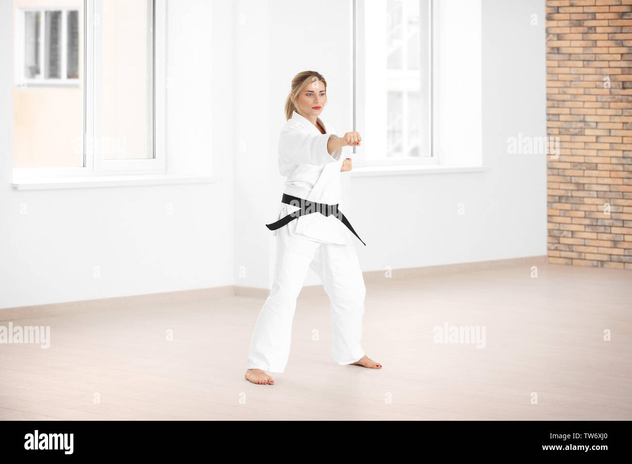 Female karate instructor training hi-res stock photography and images ...