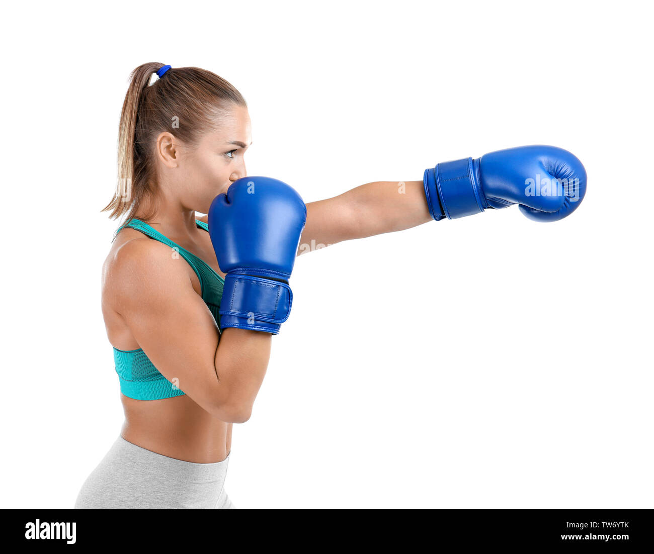 Female boxer training on Cut Out Stock Images & Pictures - Alamy