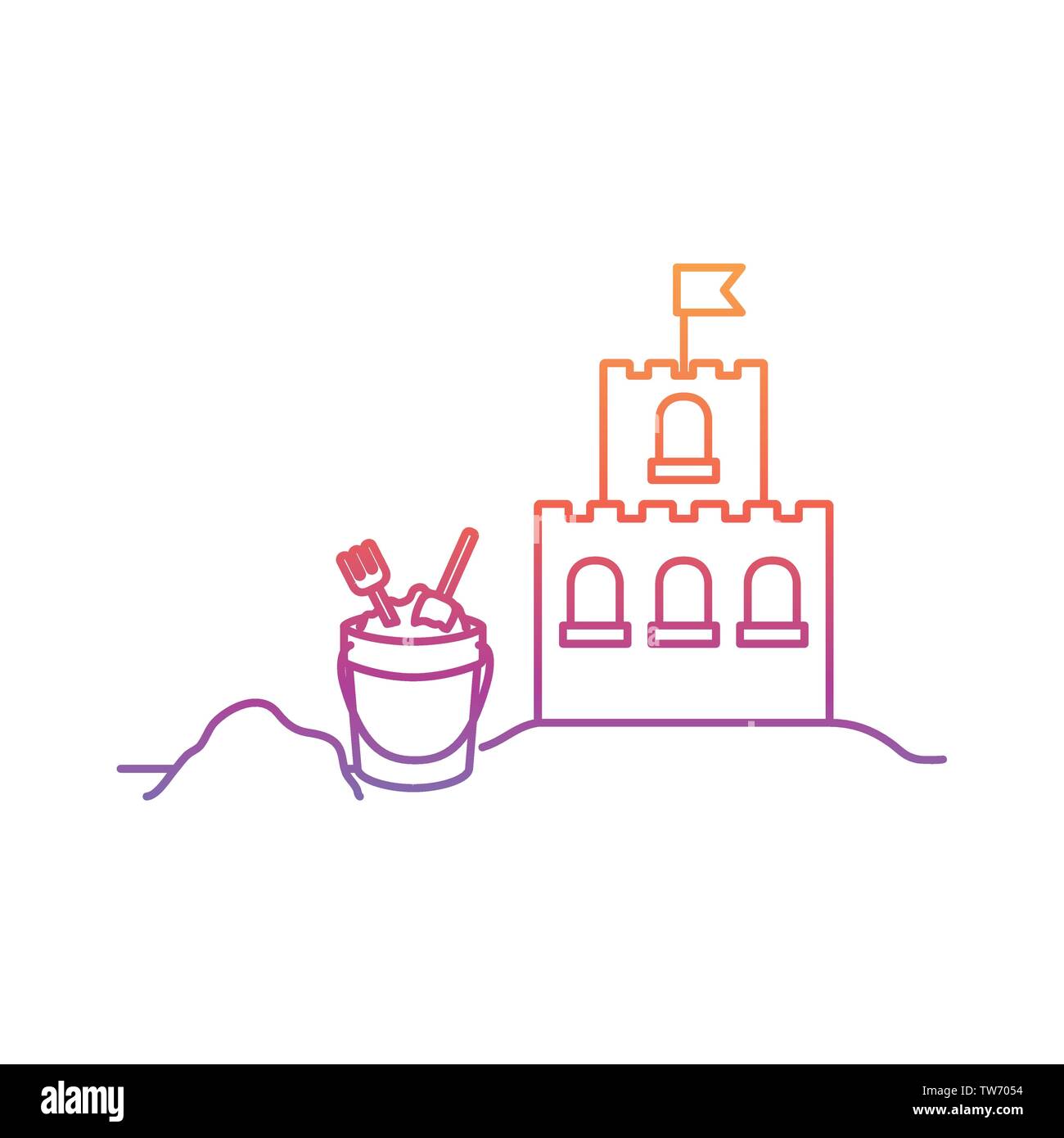 Summer dig sand seaside Stock Vector Images - Alamy