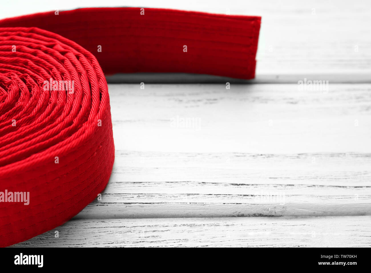 Karate White Belt On Red High Resolution Stock Photography and Images ...