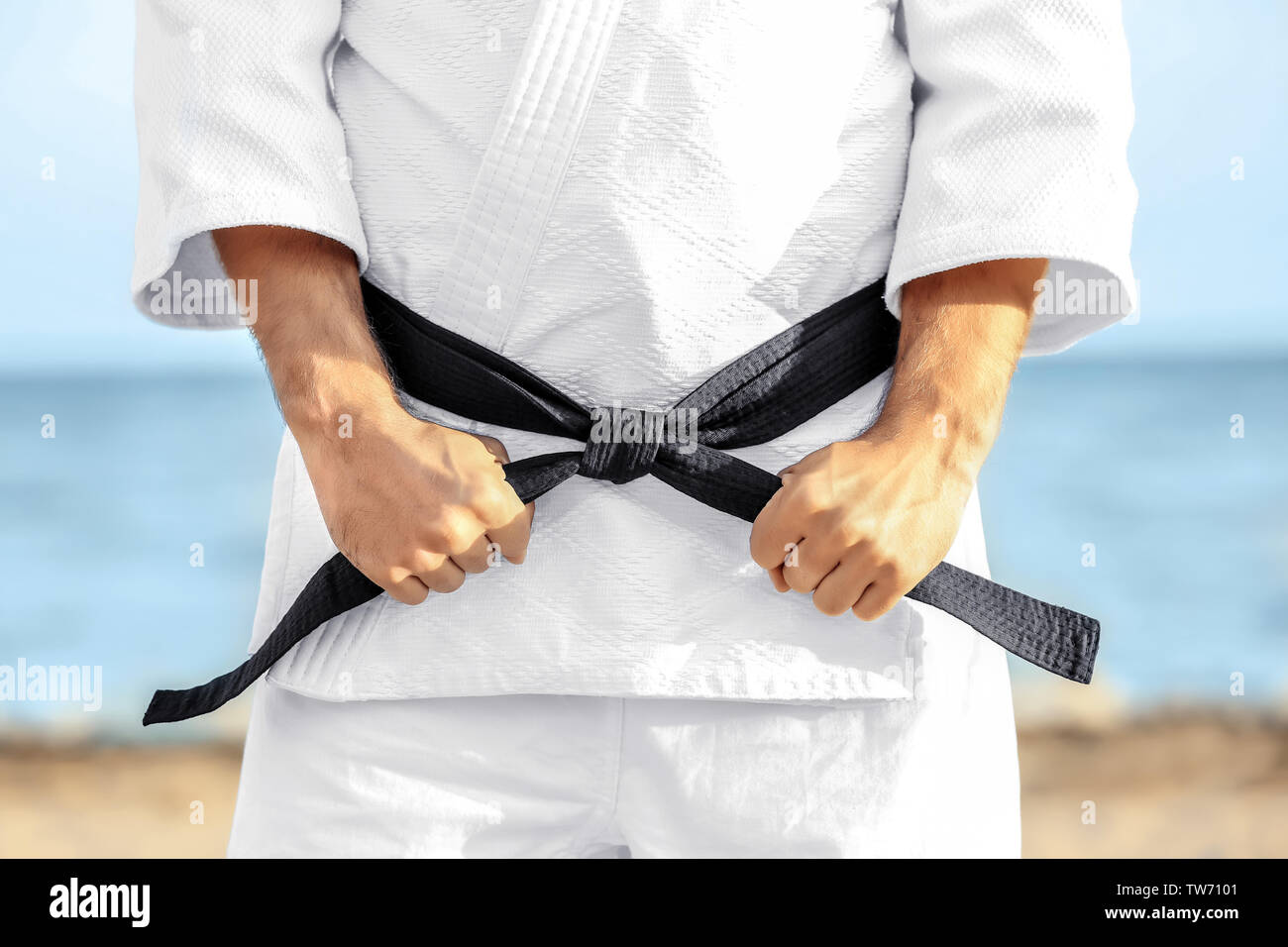 Closeup man hands training karate hi-res stock photography and images ...
