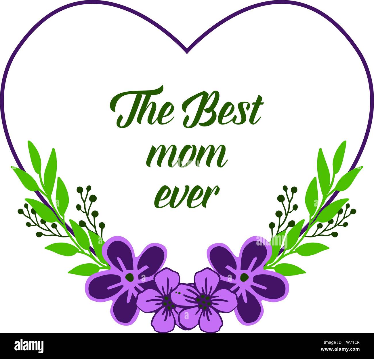 Vector illustration very beautiful purple wreath frame with poster of ...