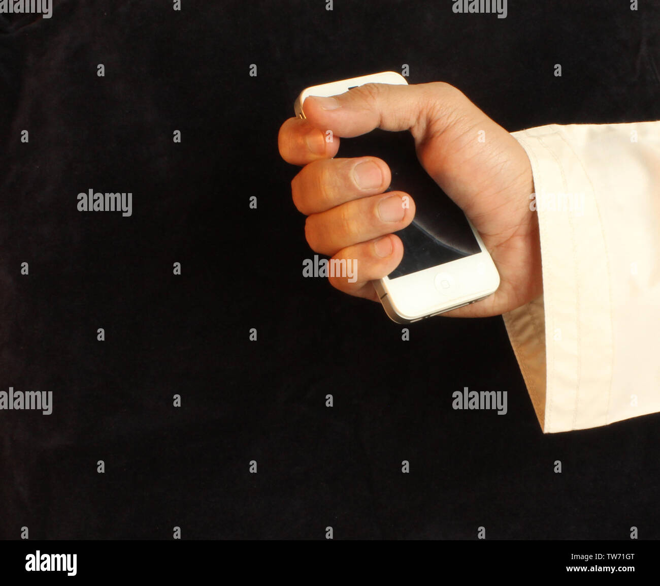 Arab Man wearing kandura Hand gesture series Stock Photo - Alamy