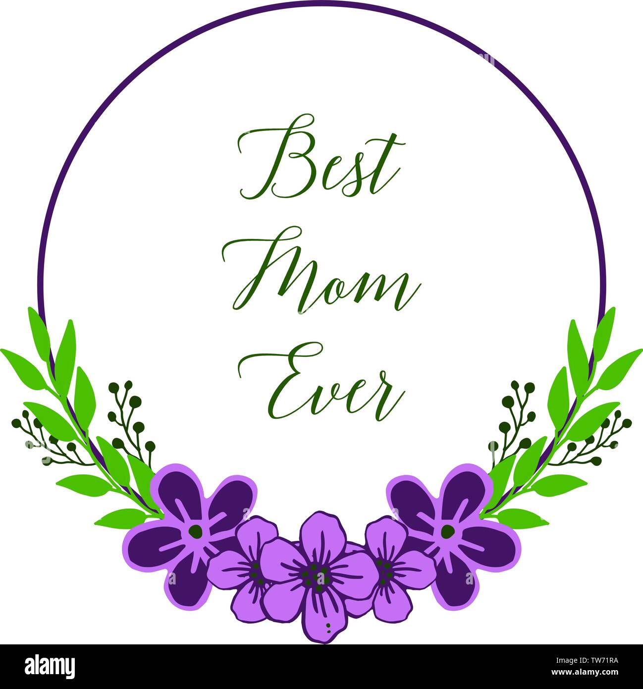 Vector illustration very beautiful purple wreath frame with poster of ...