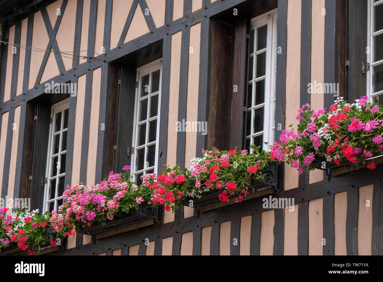Typical building facade from Normandy, France Stock Photo - Alamy