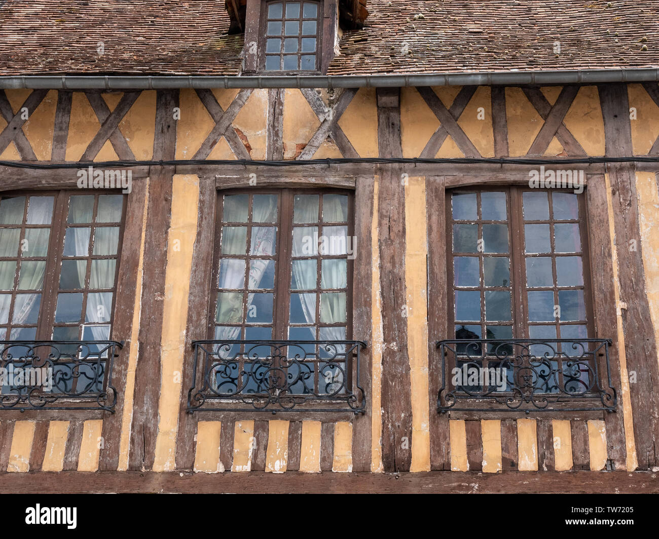 Typical building facade from Normandy, France Stock Photo - Alamy