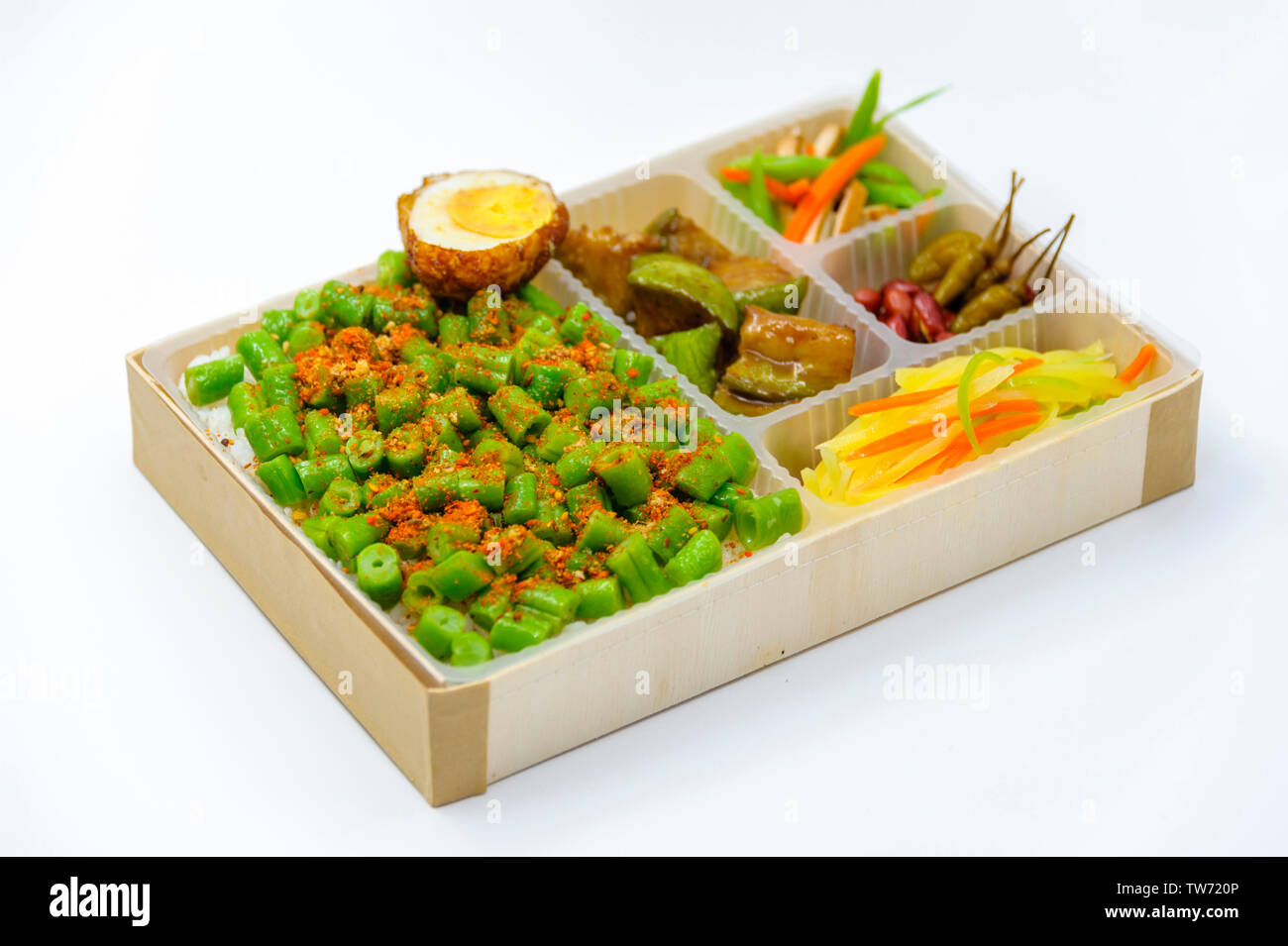 Stir-fried kidney bean box lunch Stock Photo - Alamy