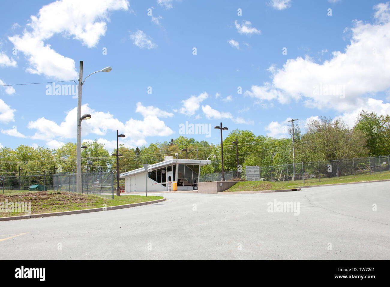 Bedford, Nova Scotia, Canada- June 15, 2019: White building marks the ...