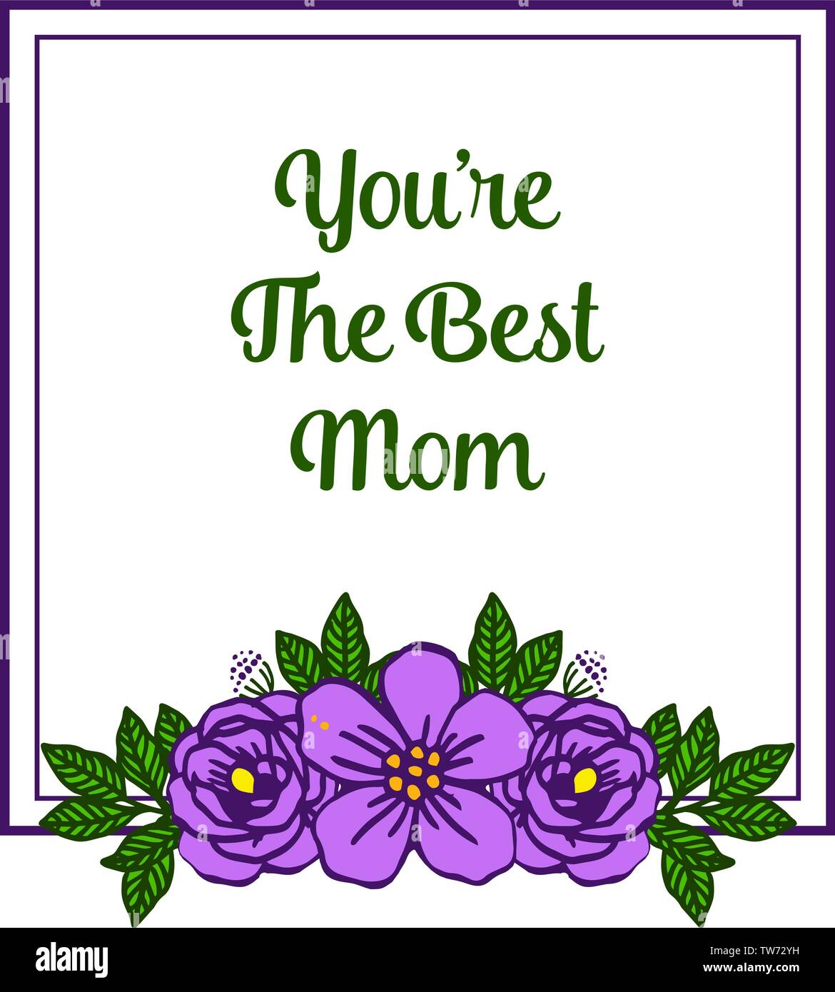 Vector illustration various bright purple wreath frame with design card ...