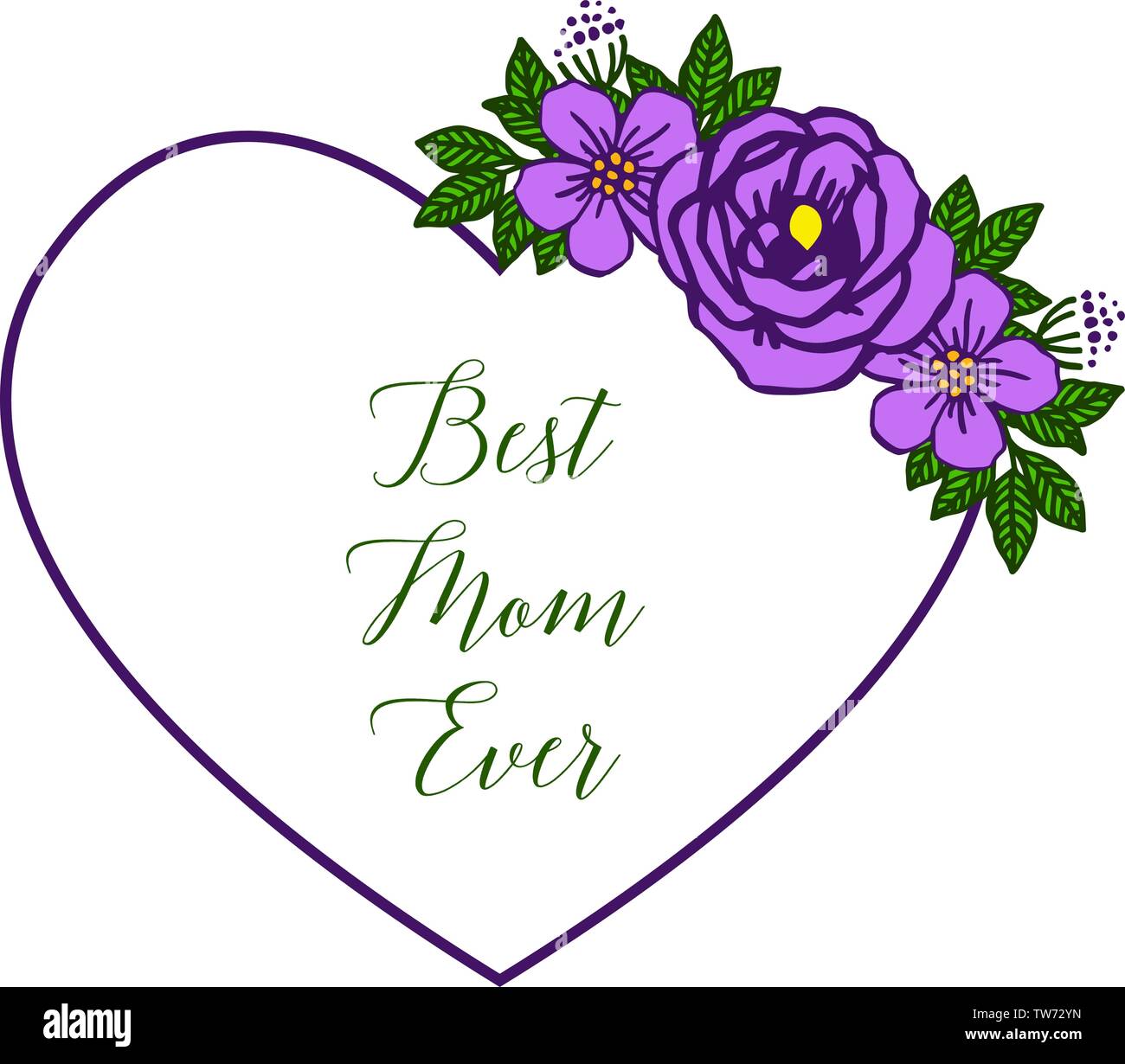 Vector illustration various bright purple wreath frame with design card ...
