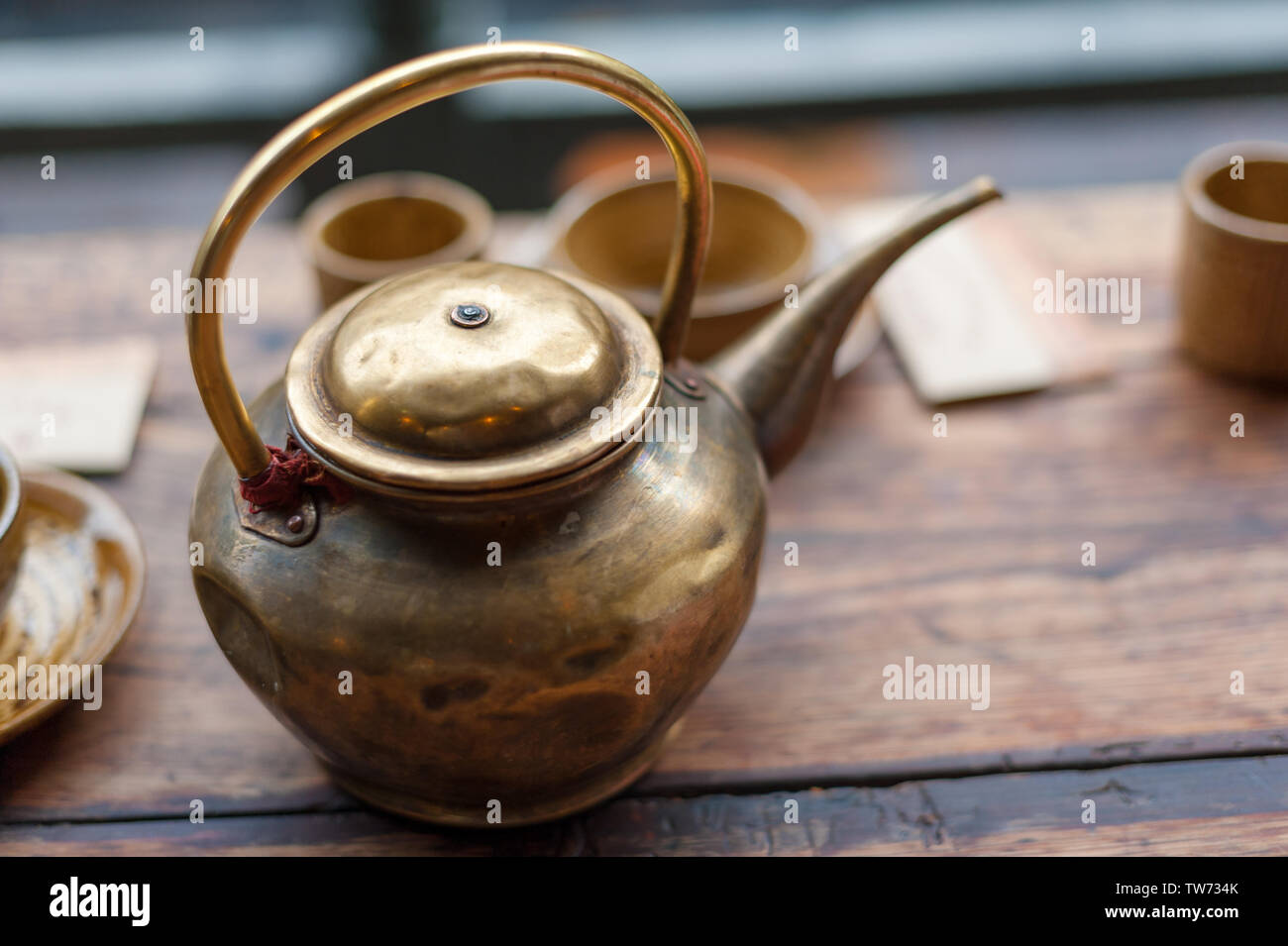 Copper kettle teahouse hi-res stock photography and images - Alamy