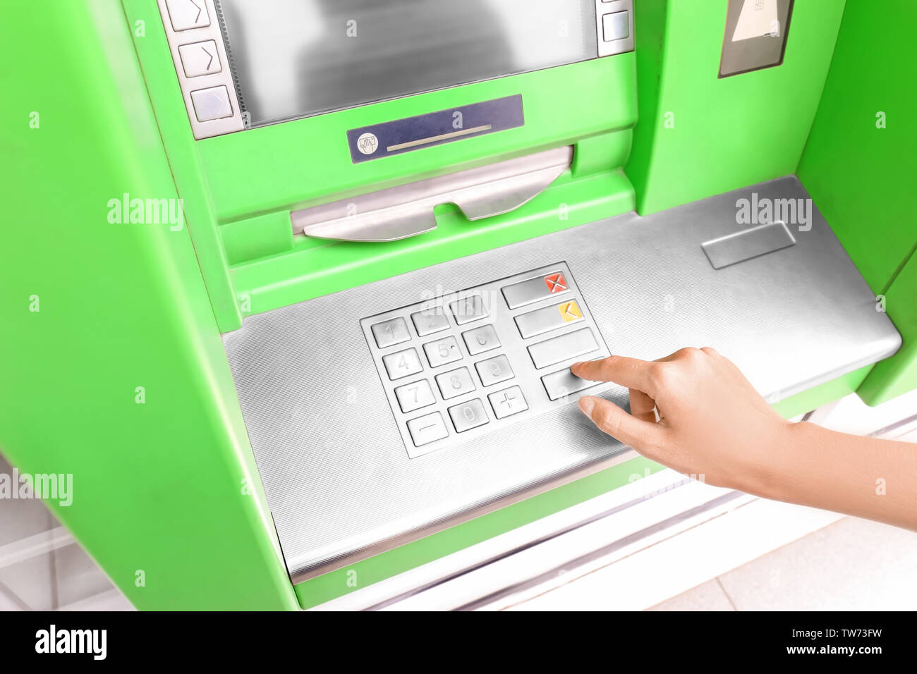 Entering pin cash machine hi-res stock photography and images - Alamy