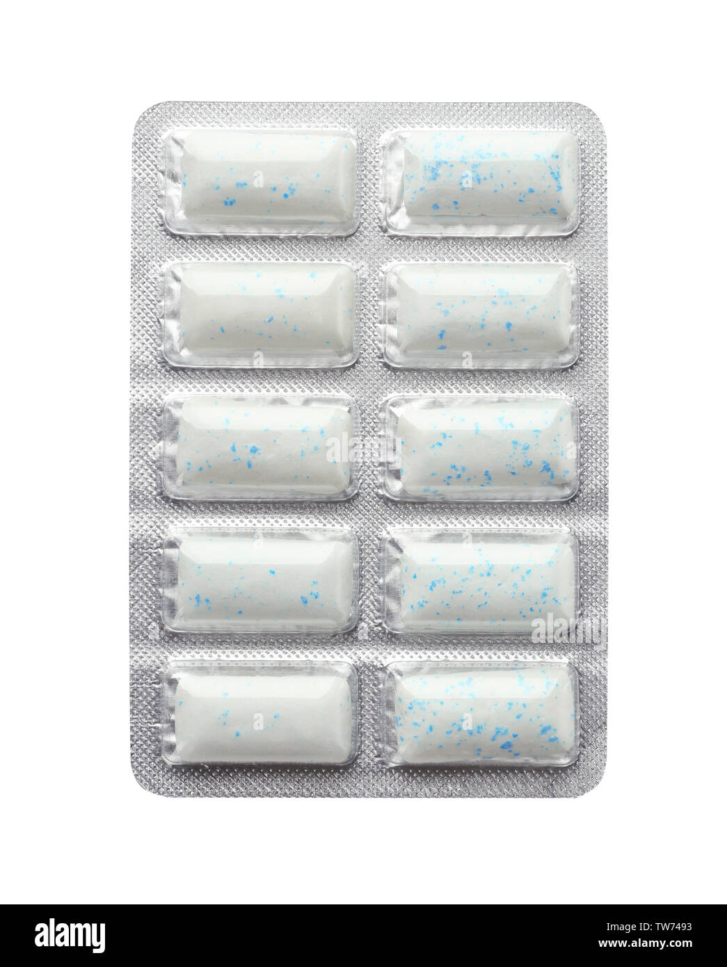 Pack of mint chewing gum on white background Stock Photo - Alamy