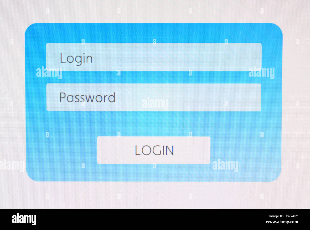 Login and password on monitor screen Stock Photo - Alamy