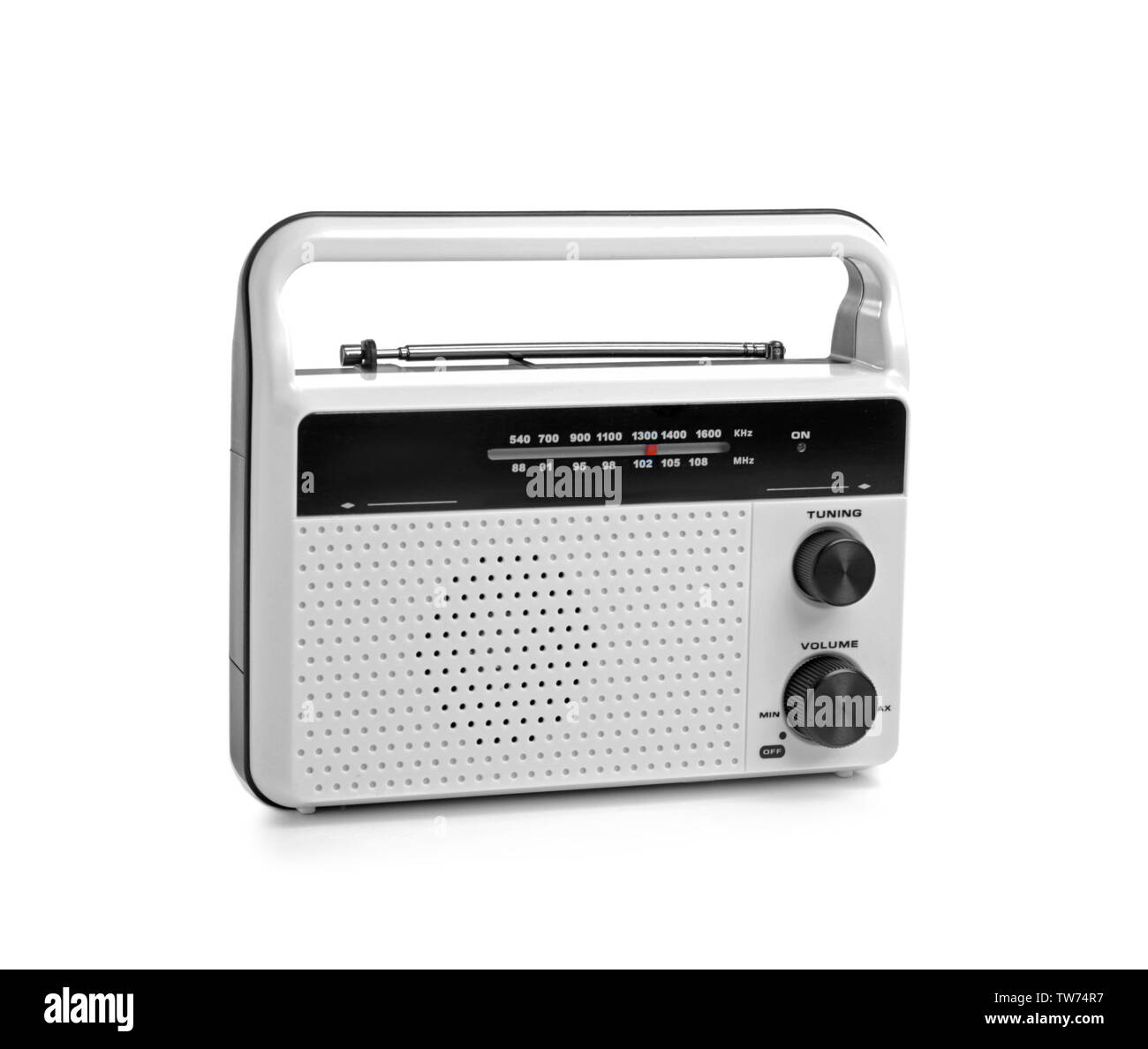 Radio receiver on white background Stock Photo - Alamy