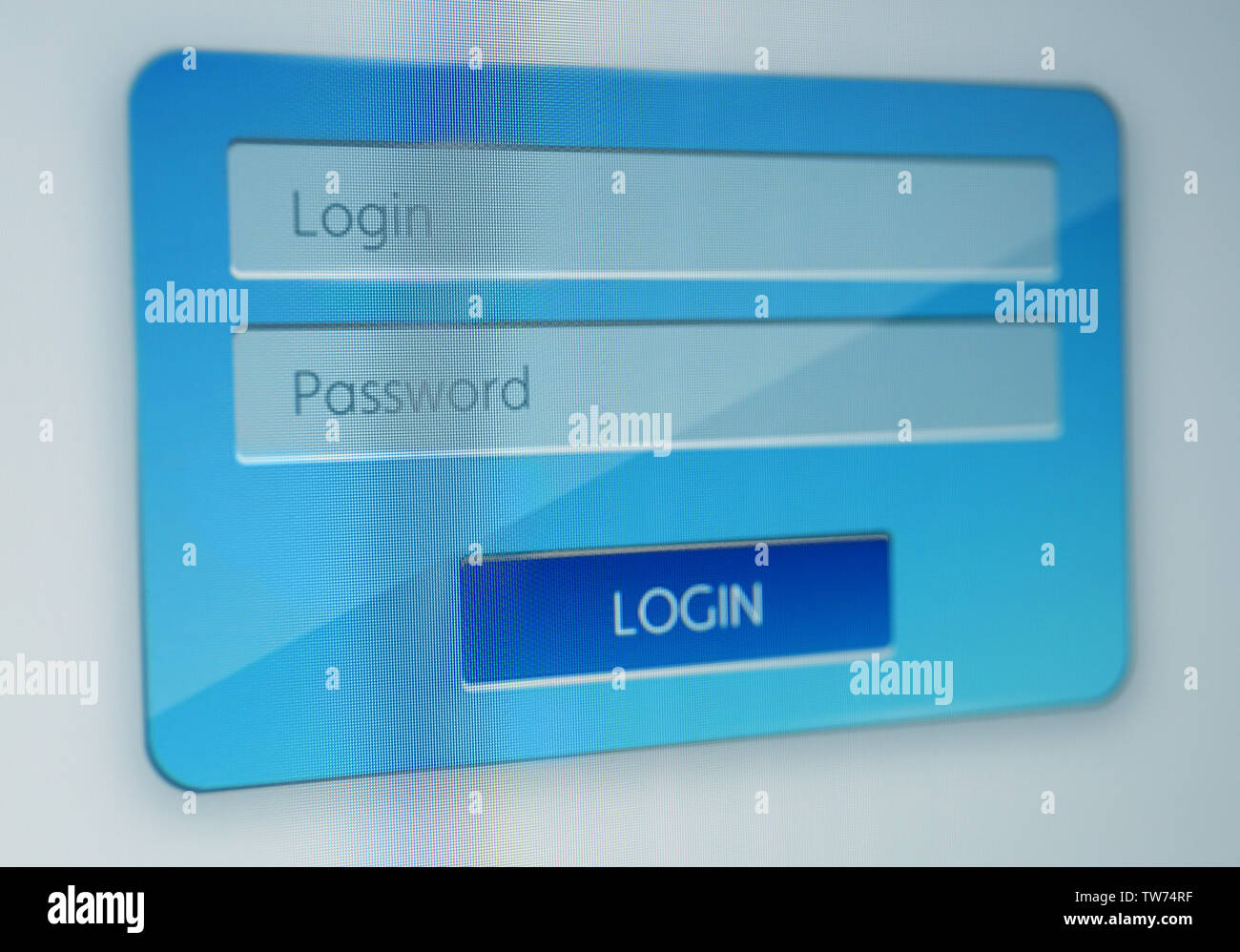 Login and password on monitor screen Stock Photo - Alamy