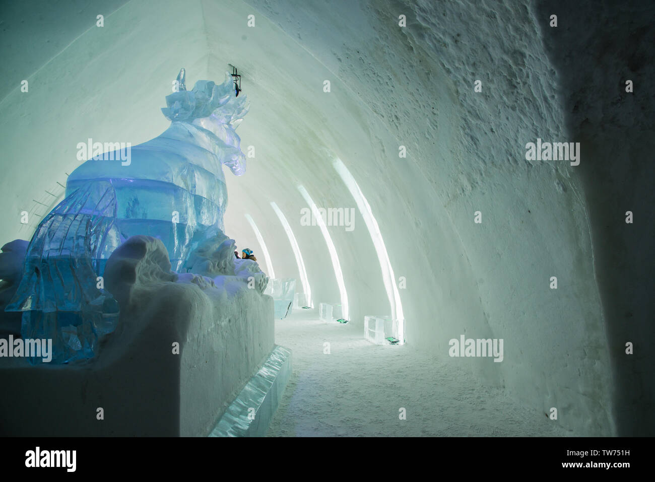 Interior of Ice Hotel in Quebec Stock Photo - Alamy