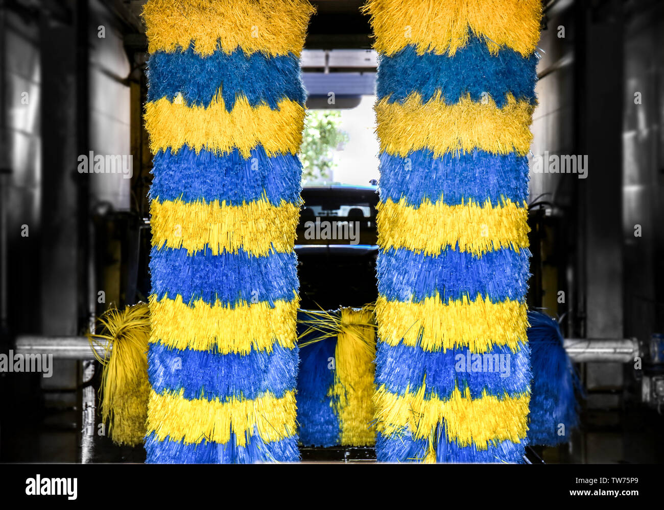 View of automatic car wash Stock Photo - Alamy