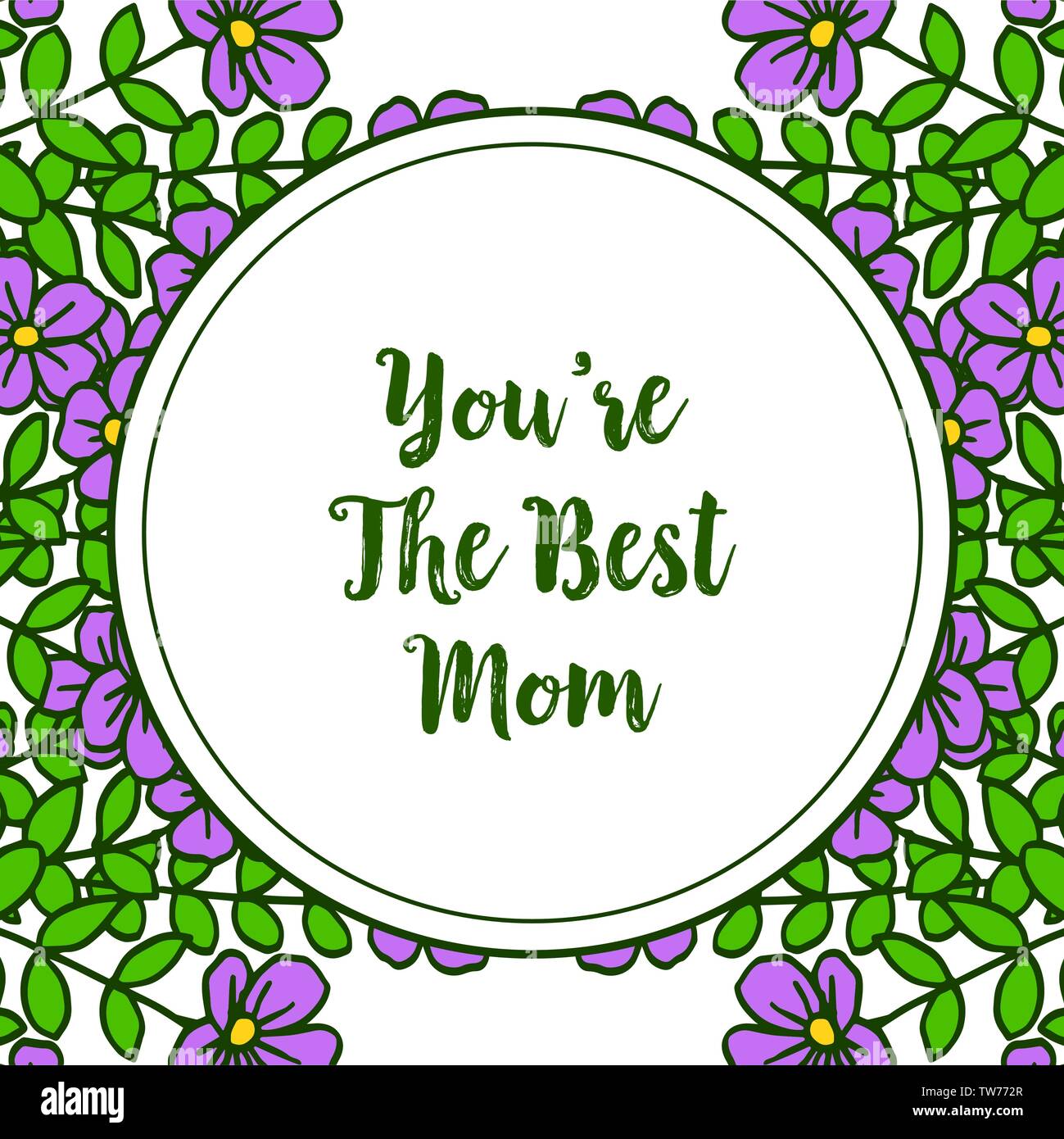 Vector illustration various texture purple flower frame for style card ...