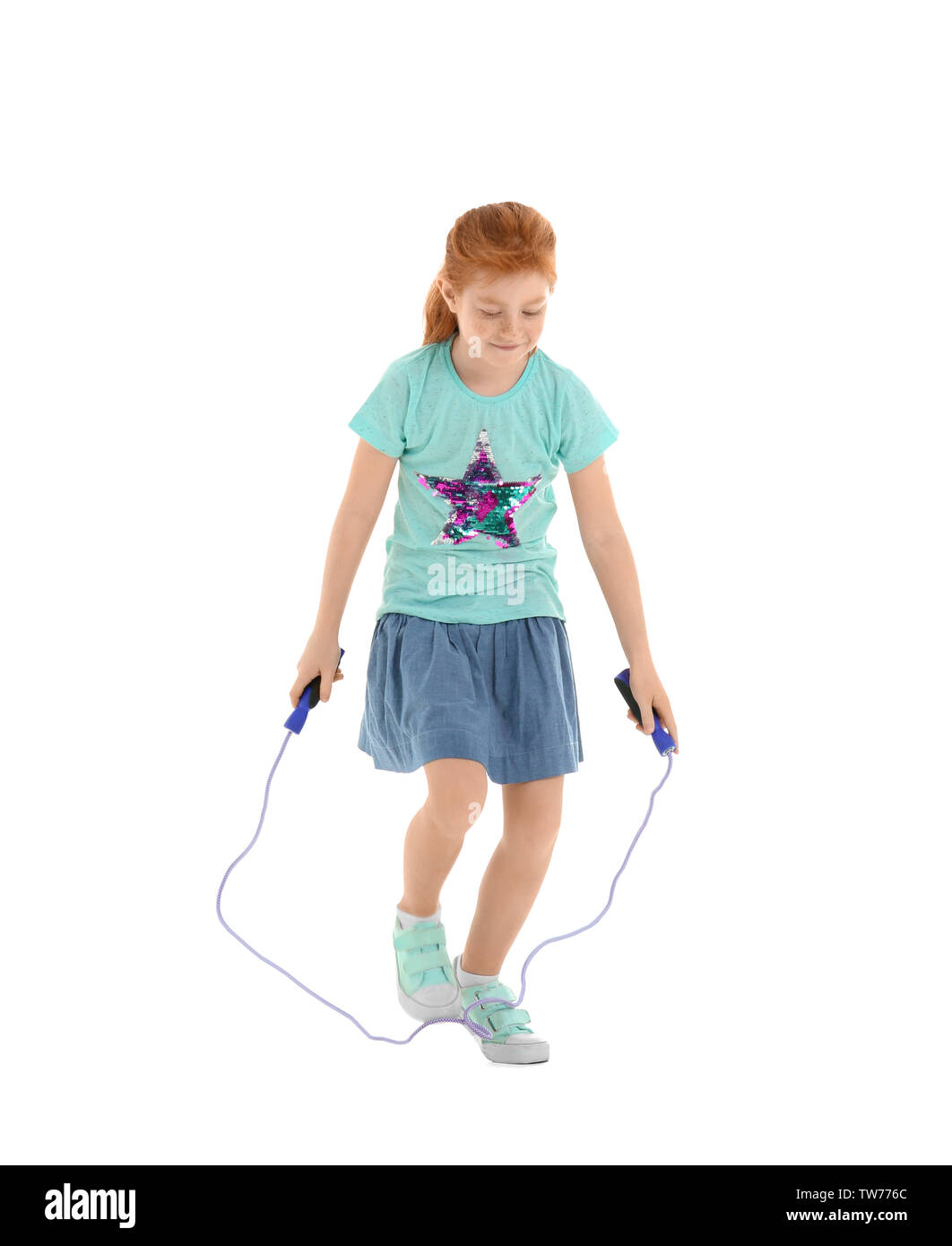 Little Girl Jumping Rope Stock Photos & Little Girl Jumping Rope Stock ...