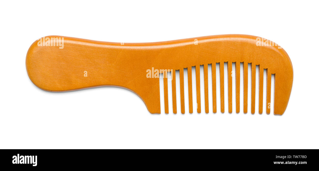 Small Wood Hand Comb Isolated on White Stock Photo - Alamy