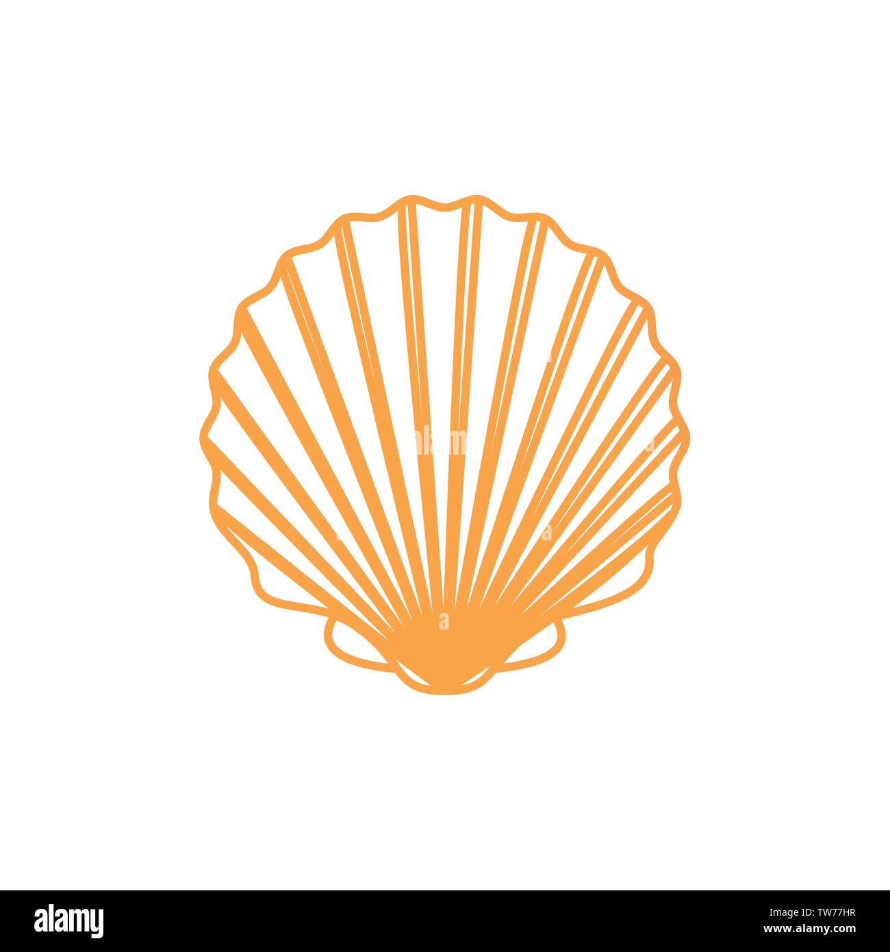 silhouette of seashell on the sea in white background Stock Vector ...