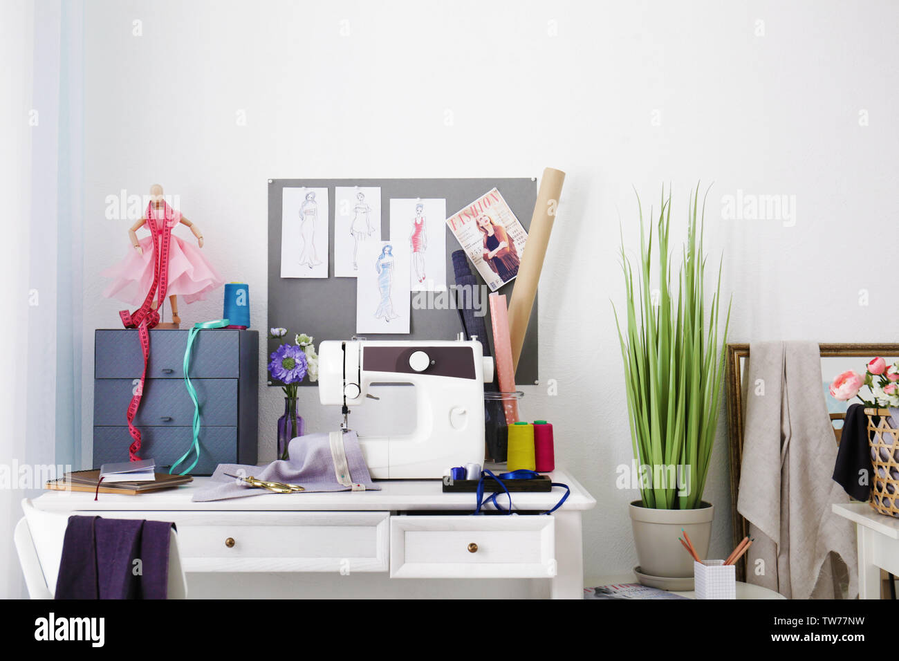 Design of tailor's workshop Stock Photo - Alamy