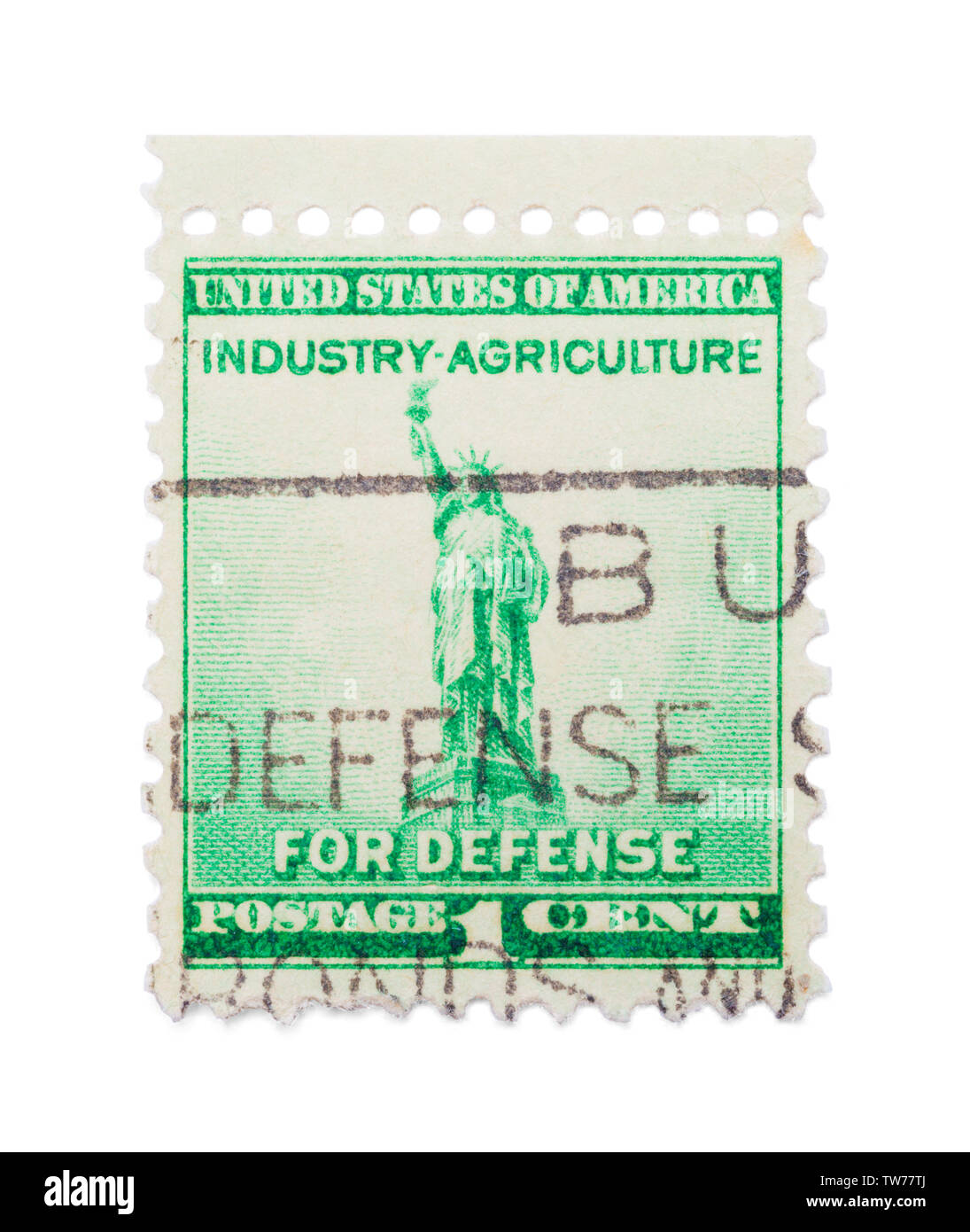 Statue of Liberty Stamp Isolated on White Stock Photo - Alamy