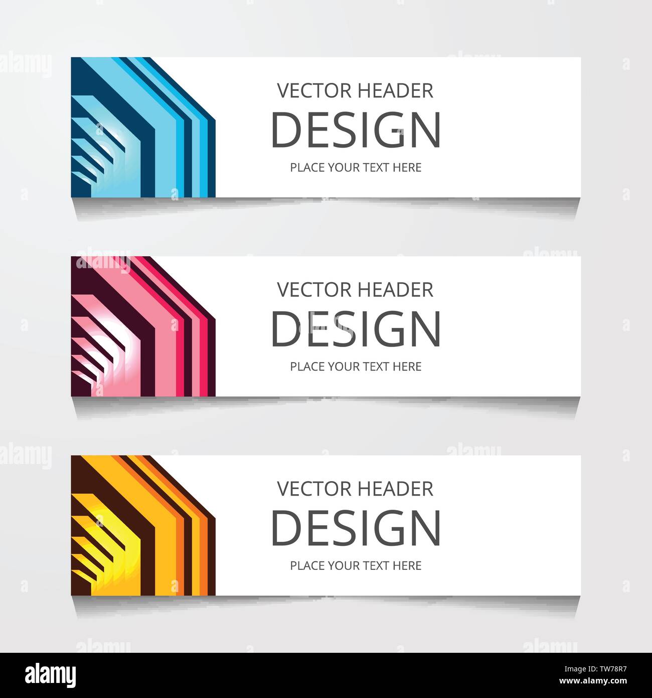 Set Horizontal web banner, with three different color, Corporate ...