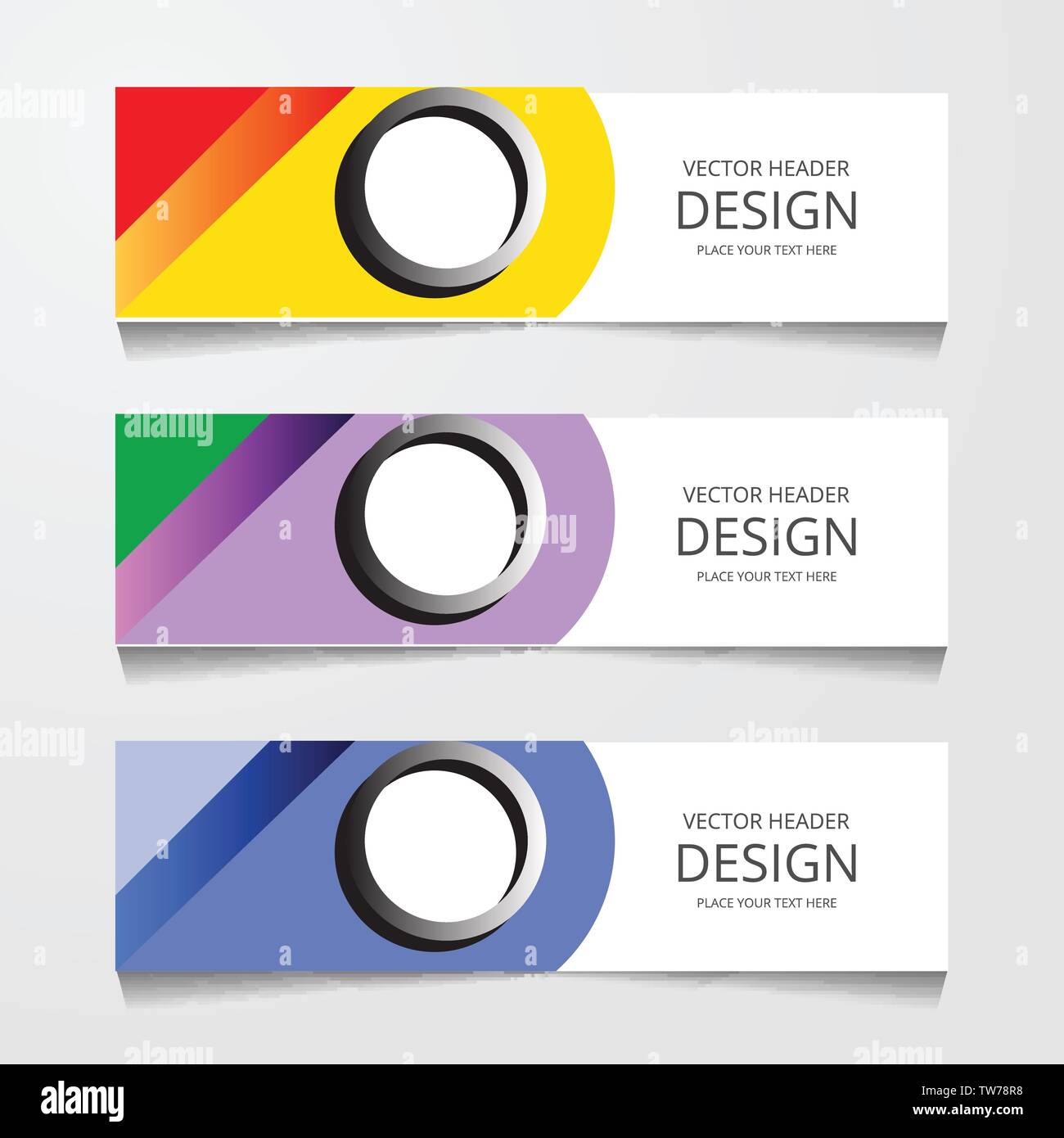 Abstract design banner, web template with three different color, layout ...