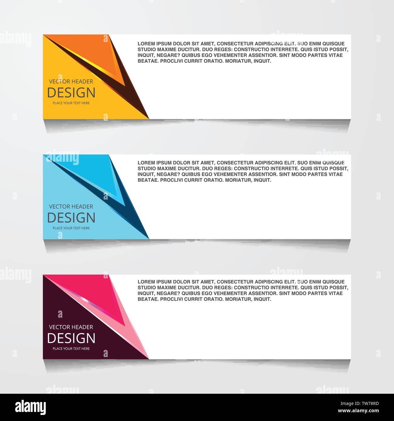Abstract design banner, web template with three different color, layout ...