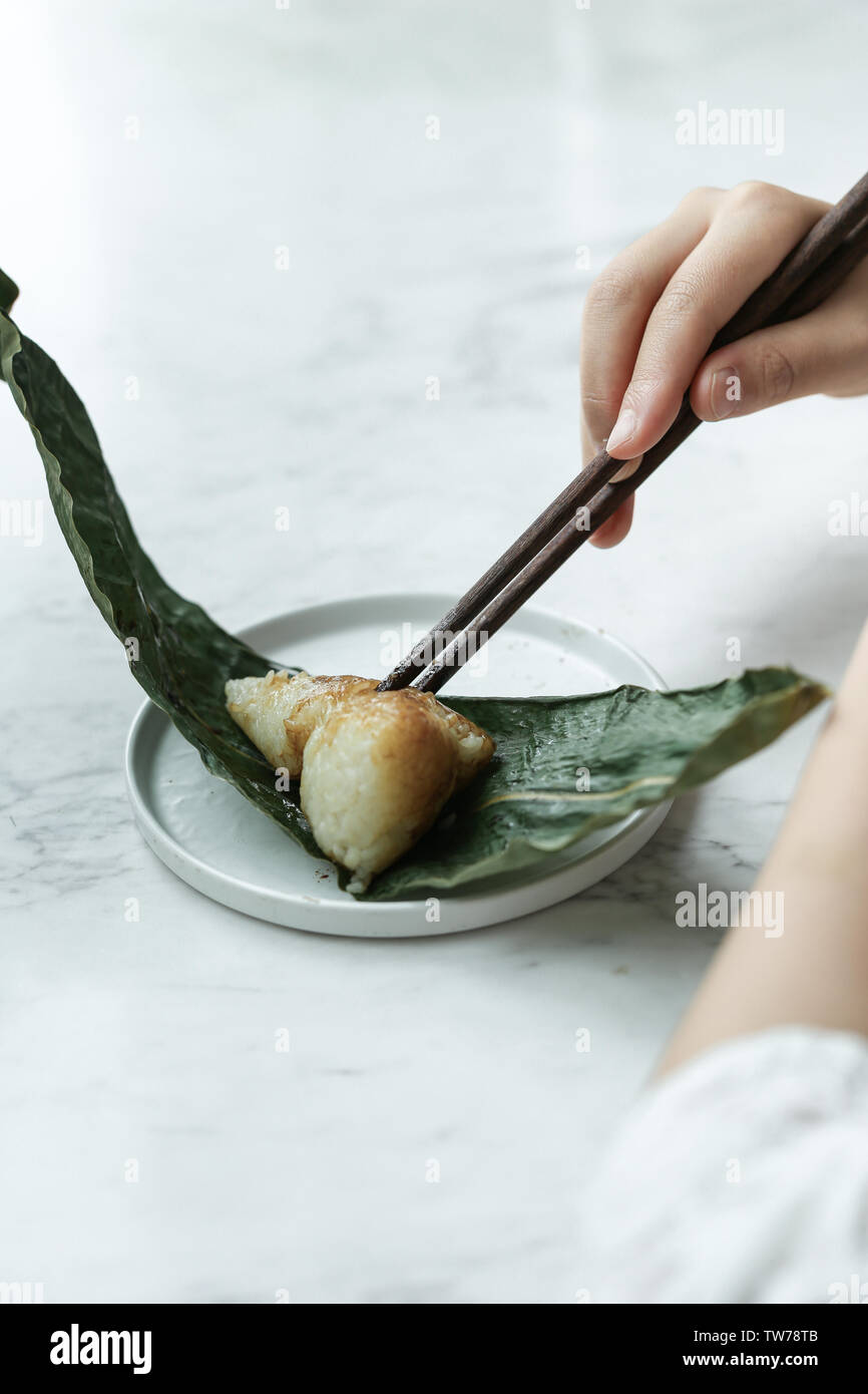 Handmade white rice dumplings with brown sugar sugar water Stock Photo ...