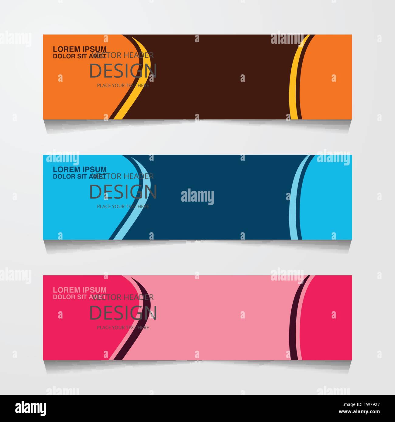Abstract design banner, web template with three different color, layout ...