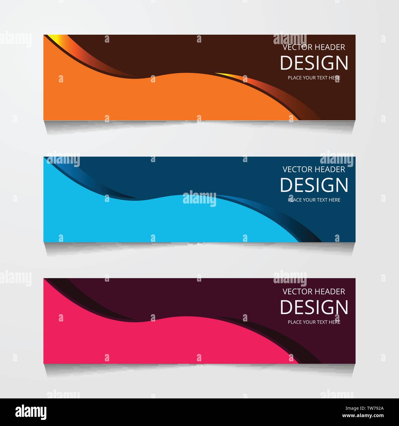 Abstract design banner, web template with three different color, layout ...