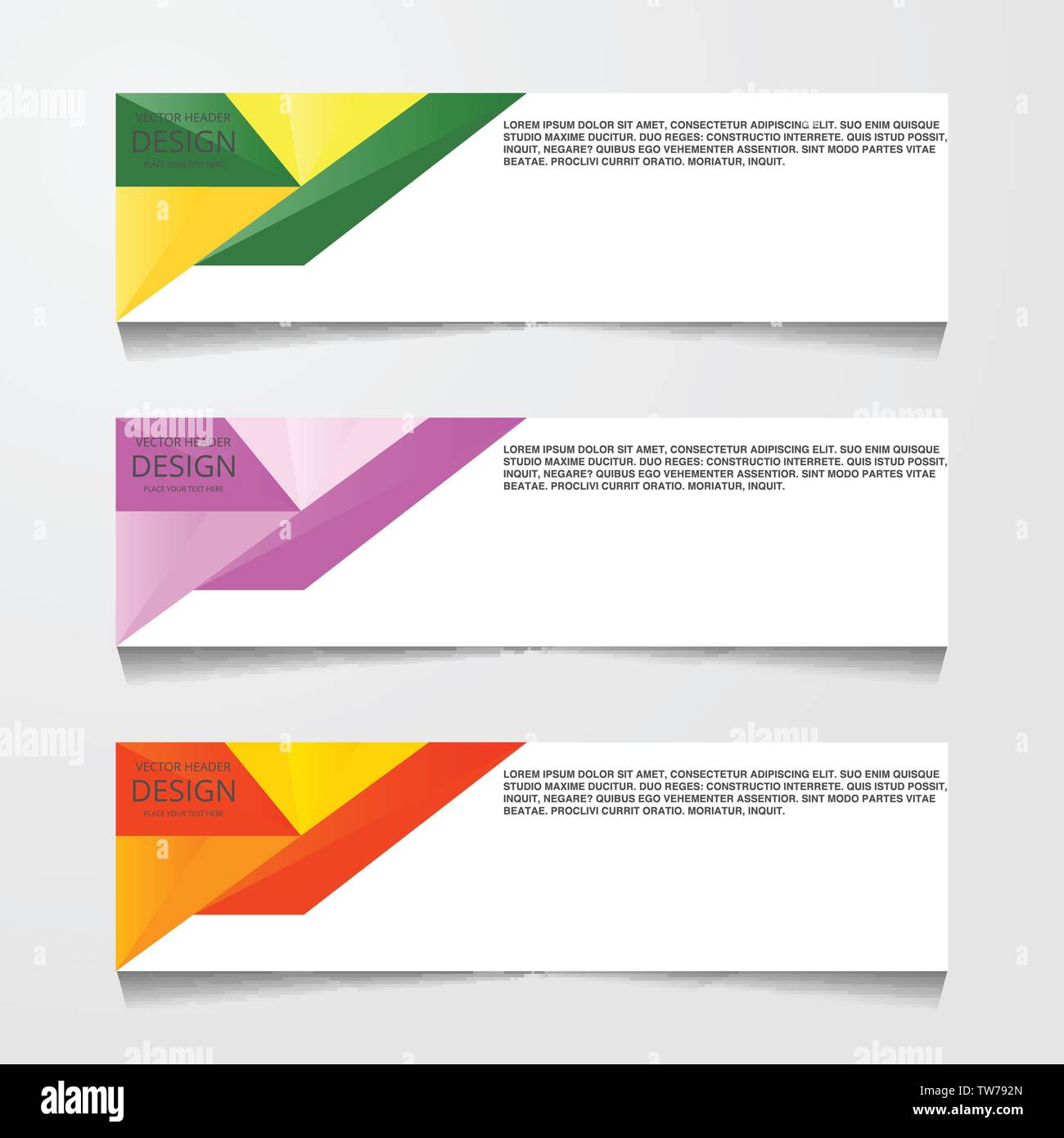 Abstract design banner, web template with three different color, layout ...