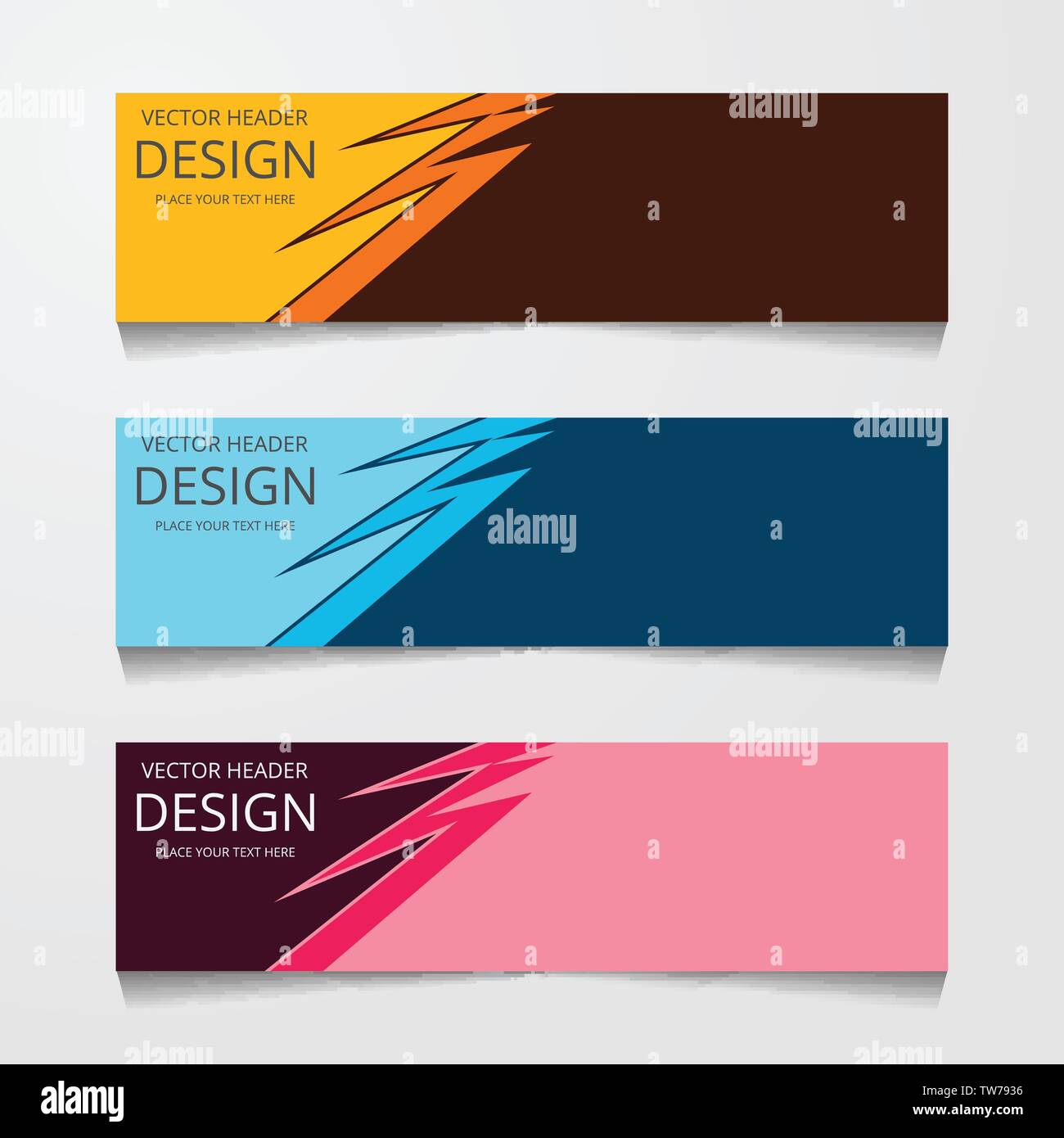 Abstract design banner, web template with three different color, layout ...