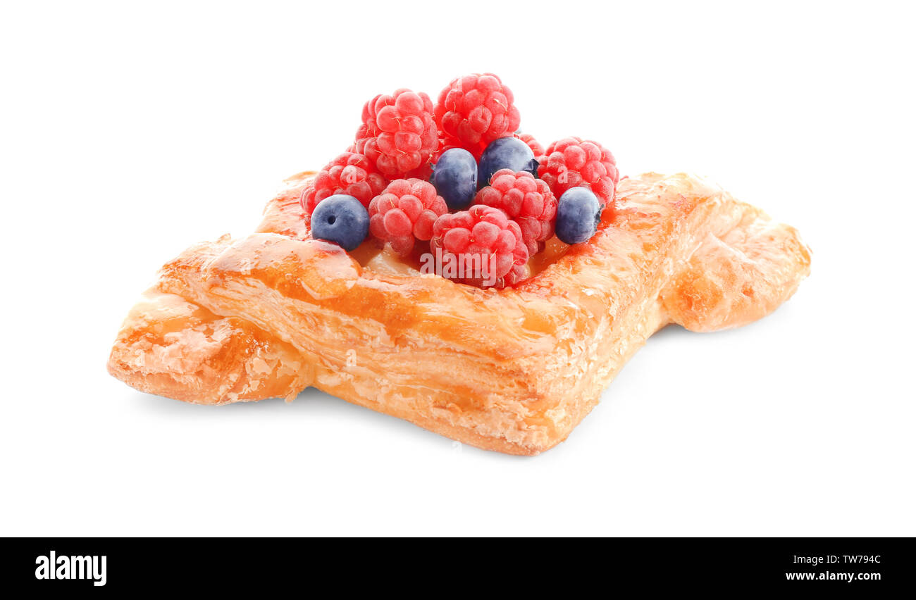 Delicious pastry on white background Stock Photo - Alamy