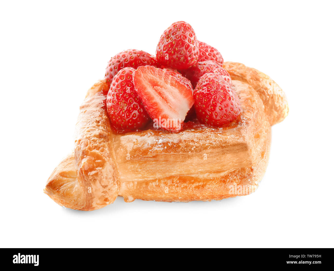 Delicious pastry on white background Stock Photo - Alamy