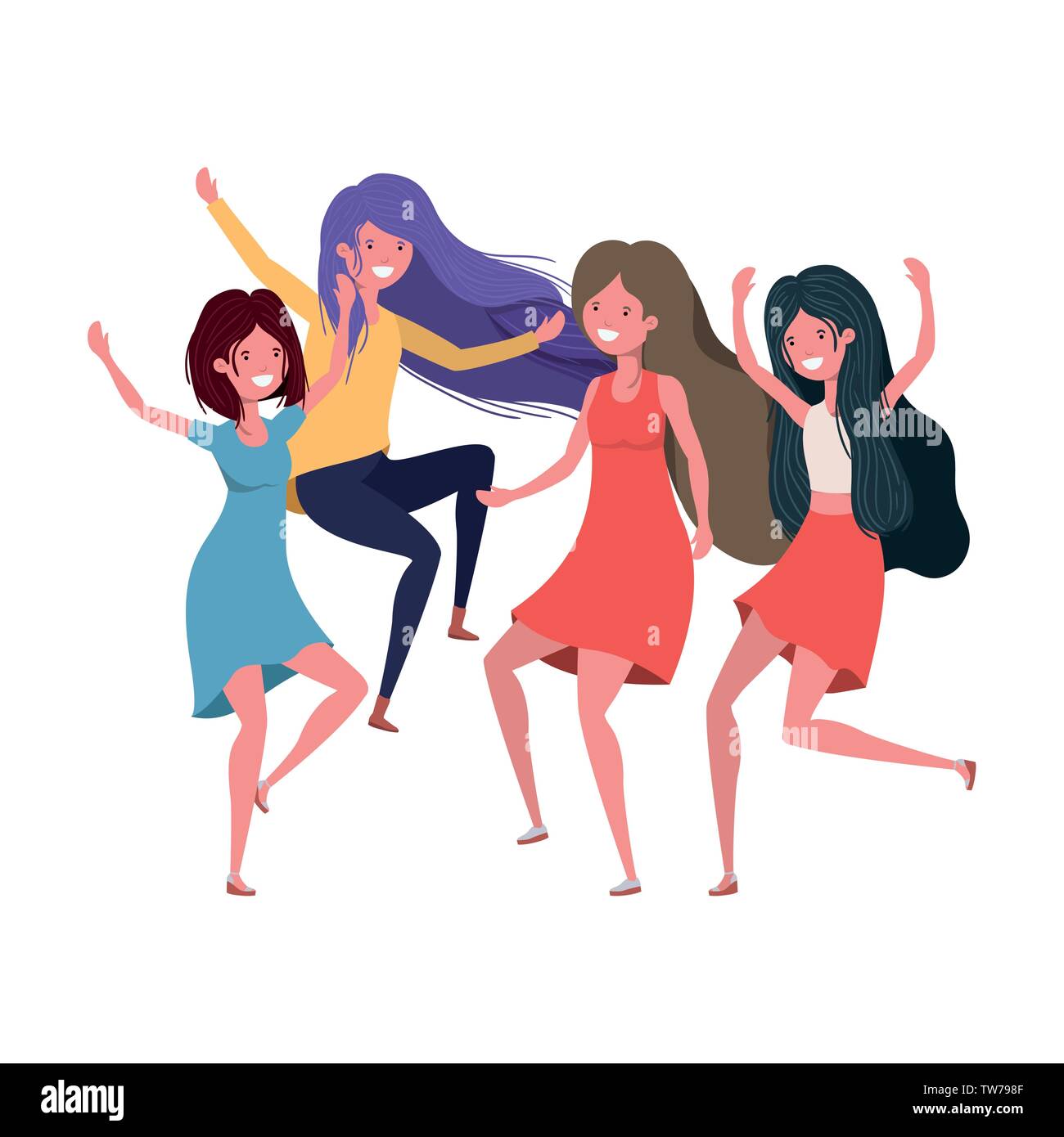 dancing women in white background Stock Vector Image & Art - Alamy