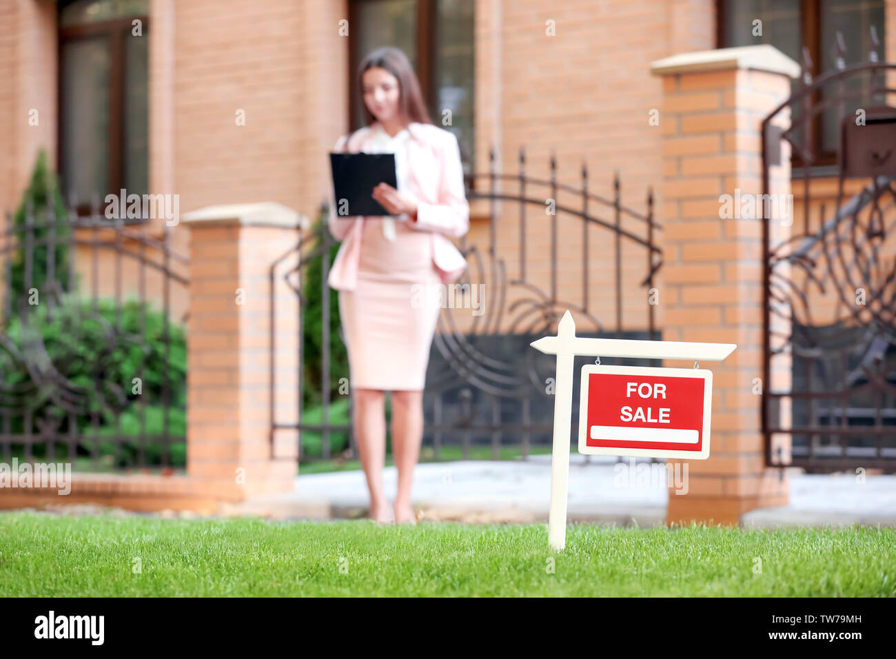 Lady Real Estate Sign