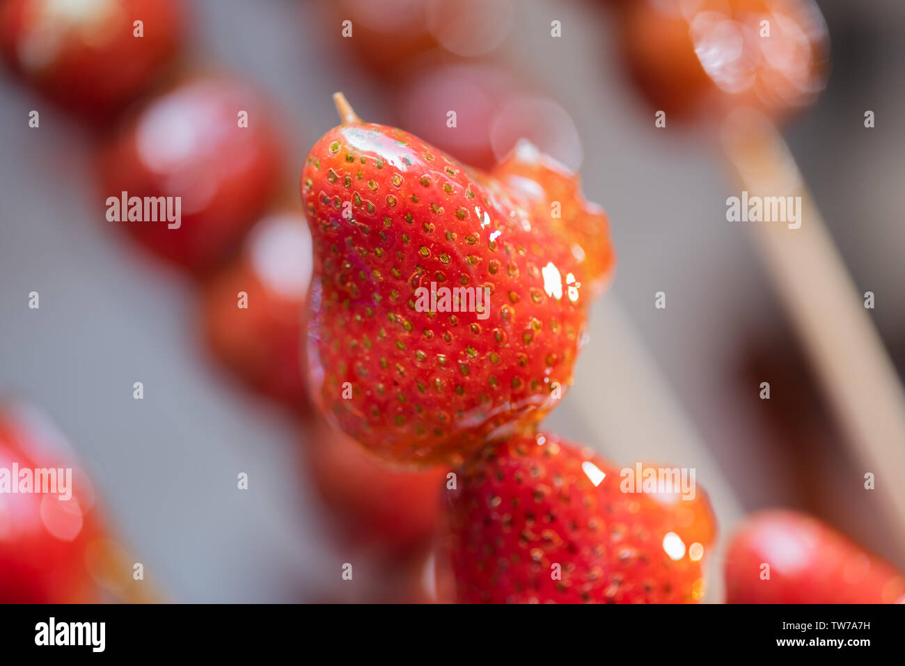 Strawberry ice sugar gourd Stock Photo - Alamy