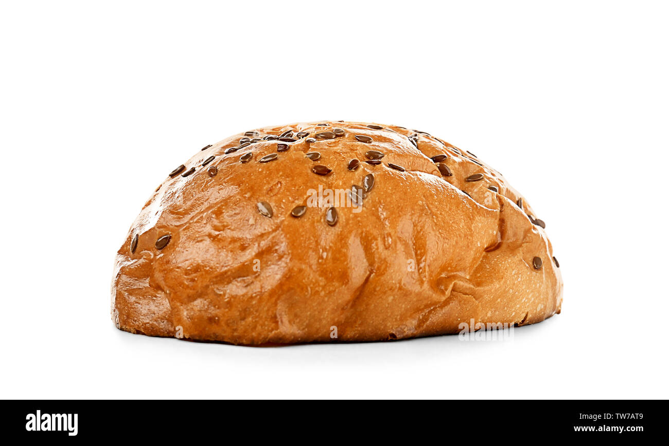 Sliced burger bun on white background Stock Photo - Alamy