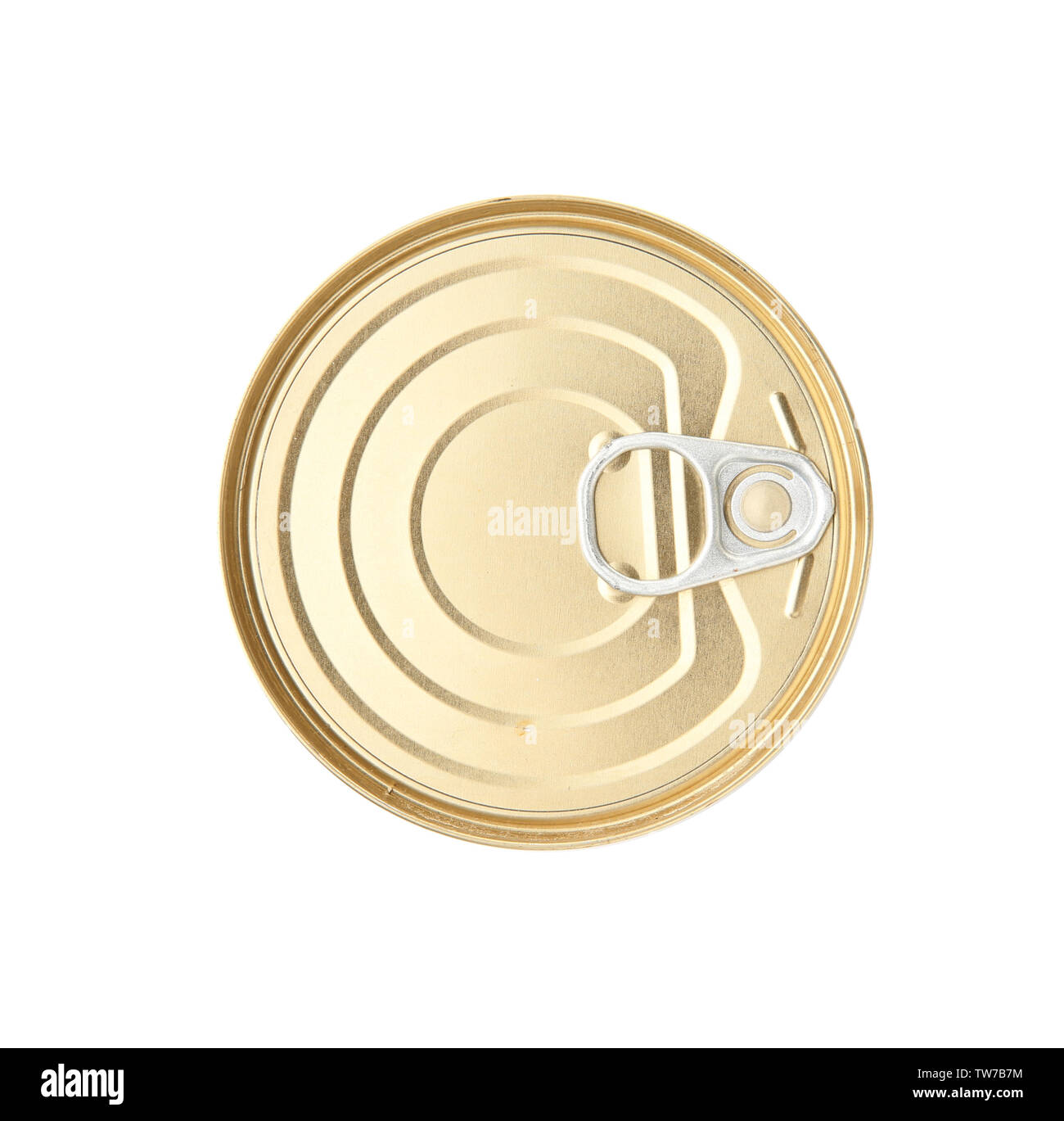 One tin can, isolated on white Stock Photo - Alamy