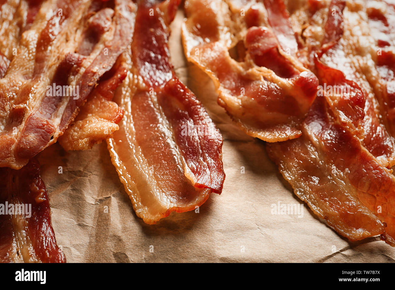 Parchment strips fried bacon hi-res stock photography and images - Alamy