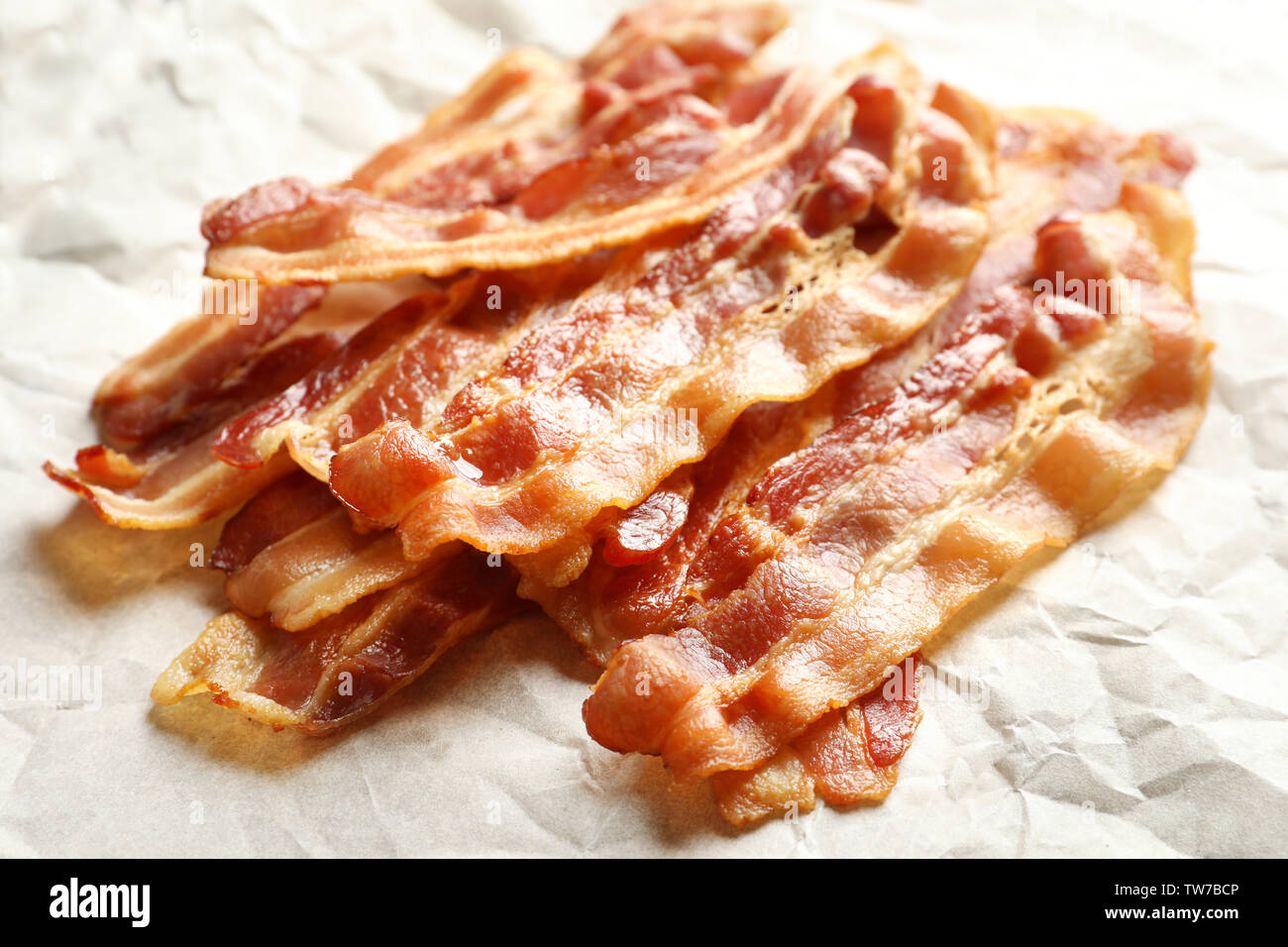 Cooked bacon rashers hi-res stock photography and images - Alamy
