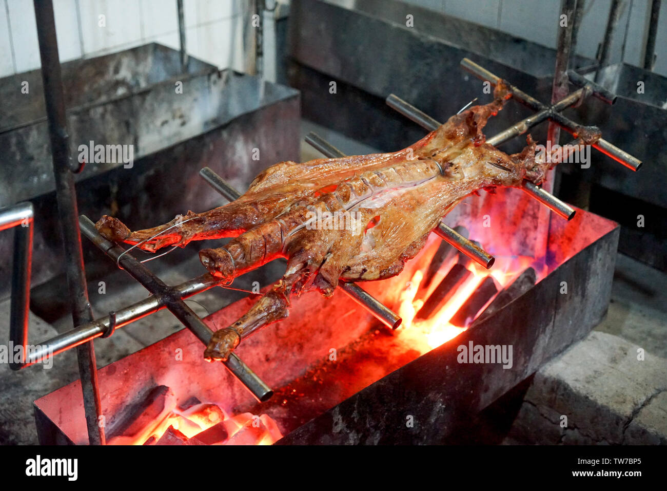 Roasted whole sheep on the oven Stock Photo - Alamy