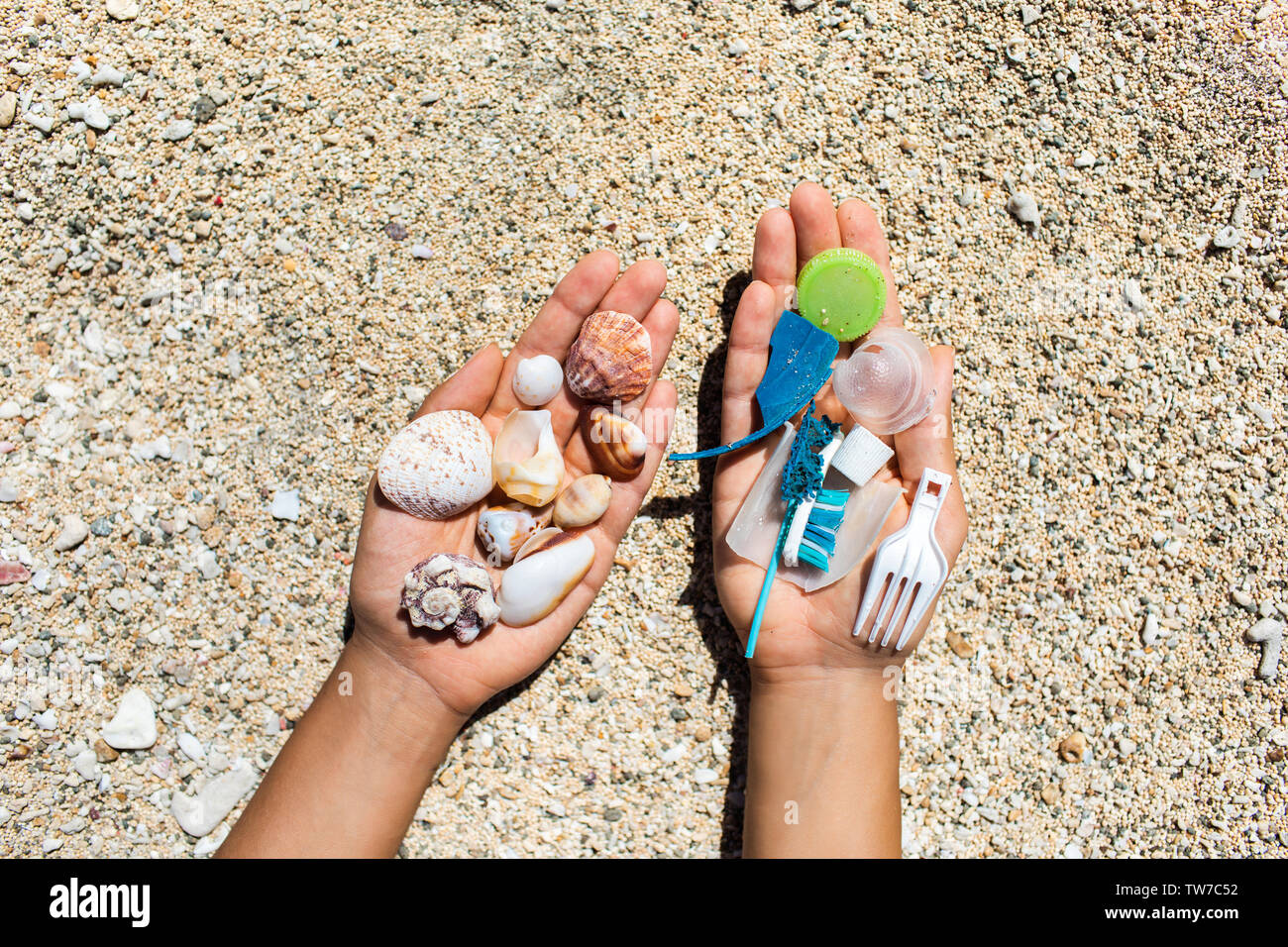 Concept of choice: save nature or continue to use disposable plastic ...
