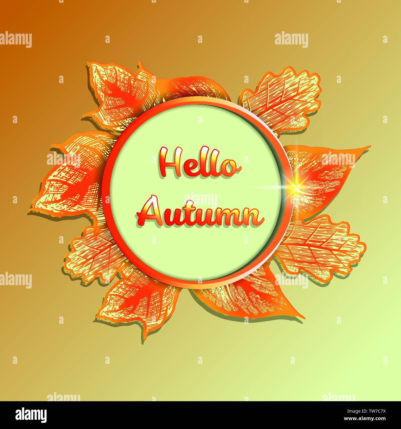 Hello Autumn banner vector illustration Stock Vector Image & Art - Alamy