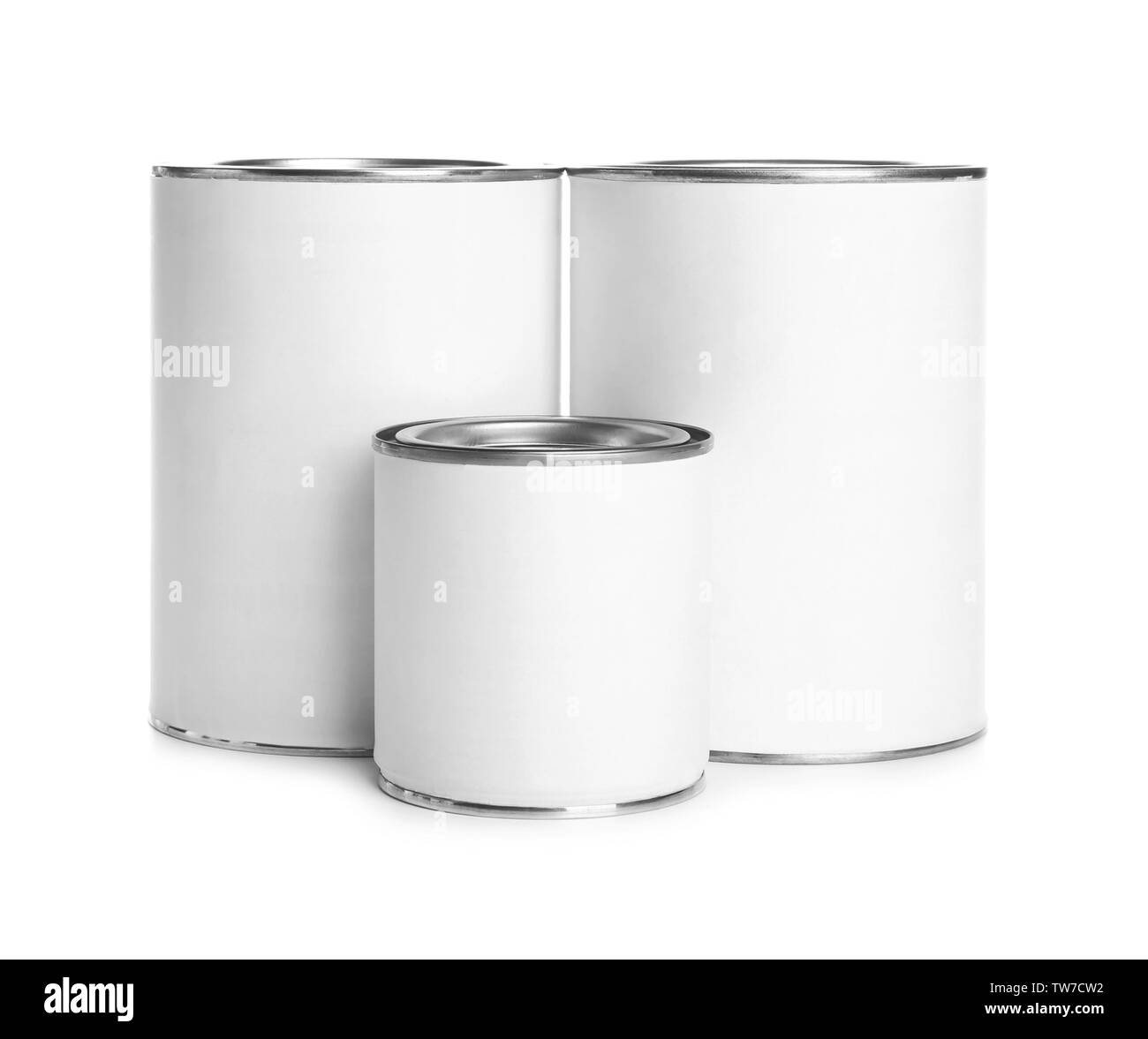 Paint cans, isolated on white Stock Photo - Alamy