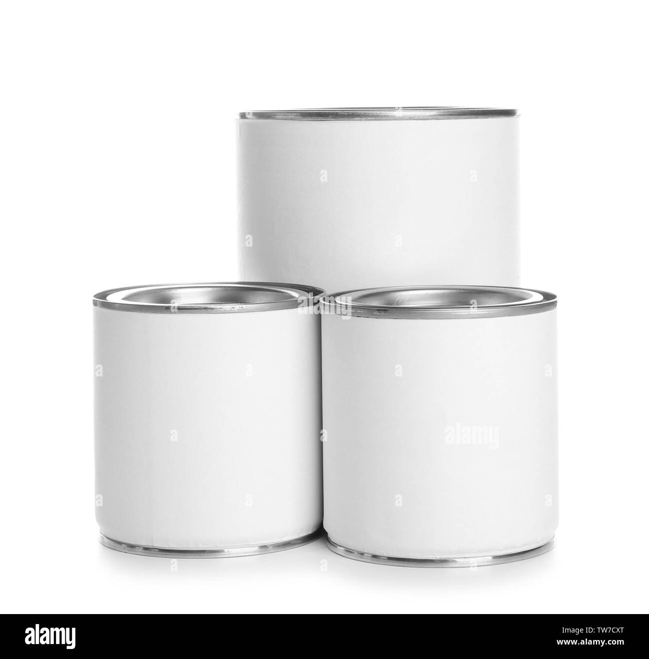 Paint cans, isolated on white Stock Photo - Alamy